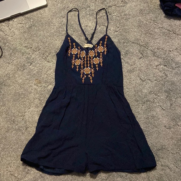 Rewind | Pants & Jumpsuits | Navy Blue Romper | Poshmark